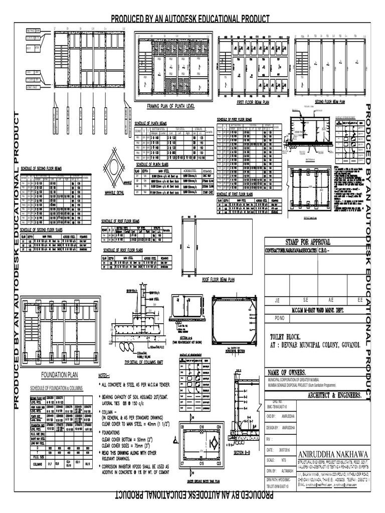 Structural Reinforcement Schedule and Plans | PDF