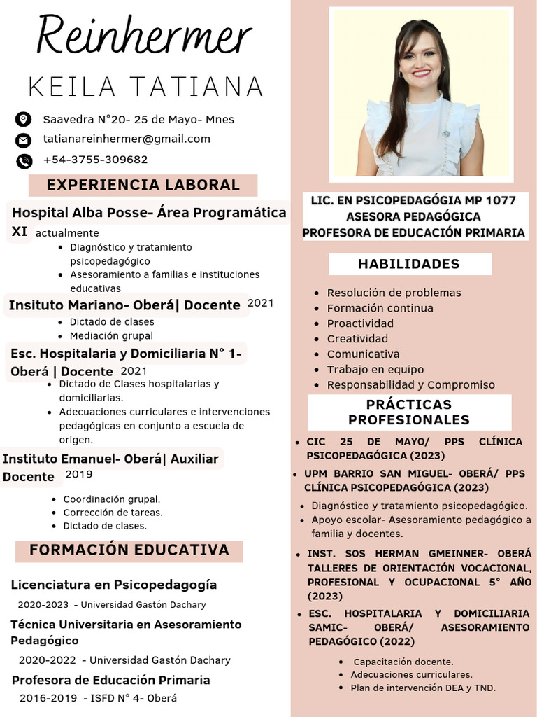 Currículum Vitae CV Diseñadora y Arquitecta Minimalista Rosa | PDF ...