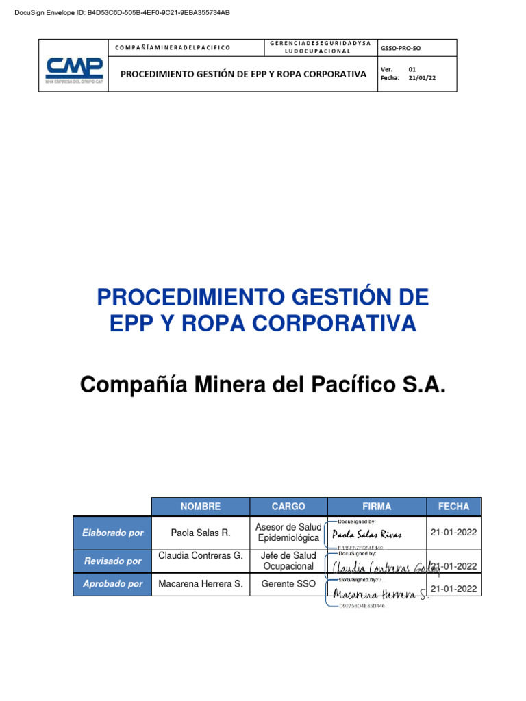 Procedimiento - Gestión de EPP y Ropa Corporativa | PDF | Seguridad y salud ocupacional | Business