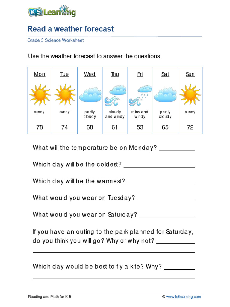 Grade 3 Weather Forecast A | PDF