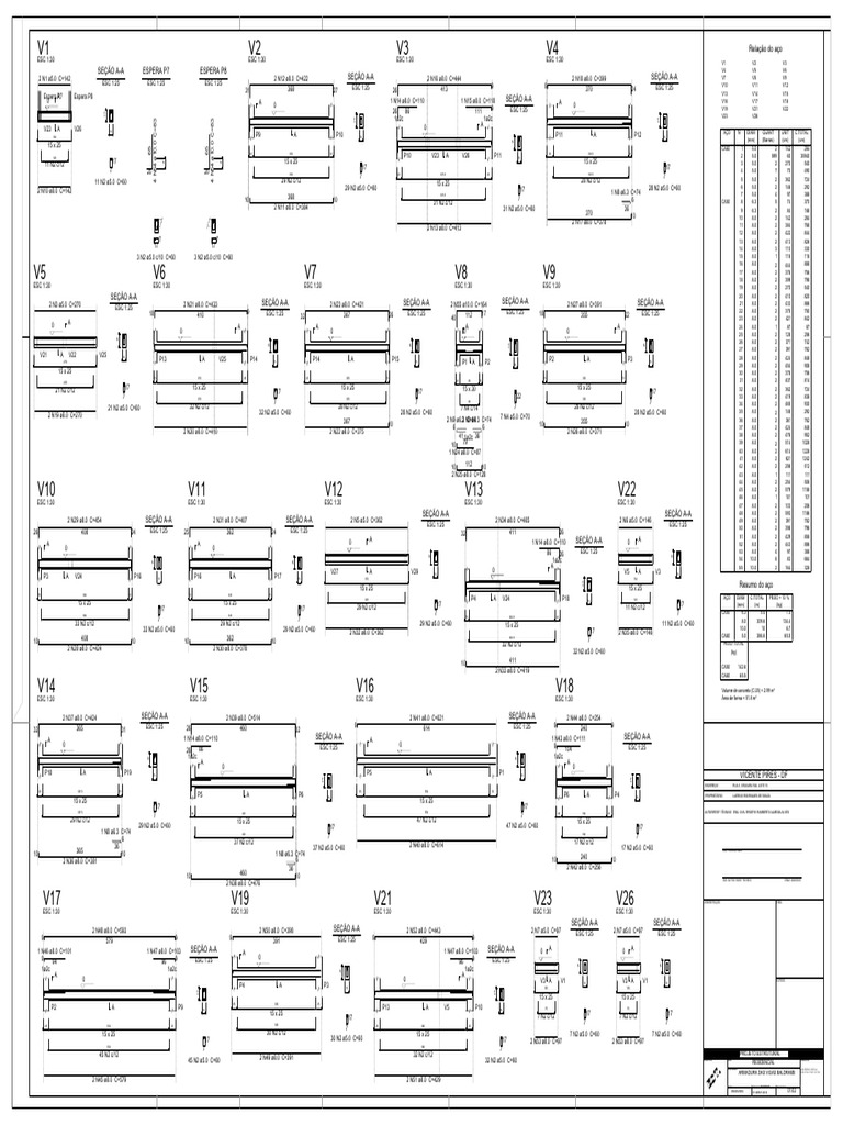 A0 - Armadura Vigas Baldrame 1de2 | PDF