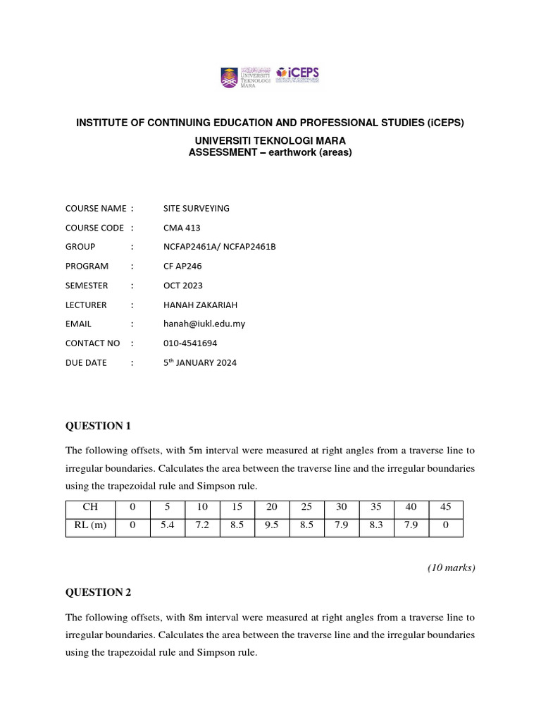 Earthwork Assessment for Site Surveying | PDF | Teaching Methods ...
