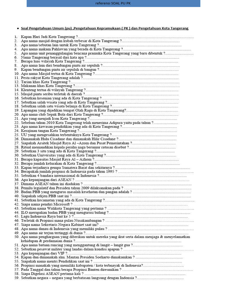 Soal Pu PK Referensi Zen | PDF