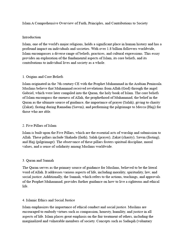 Exploring Islam's Core and Impact | PDF | Abrahamic Religions