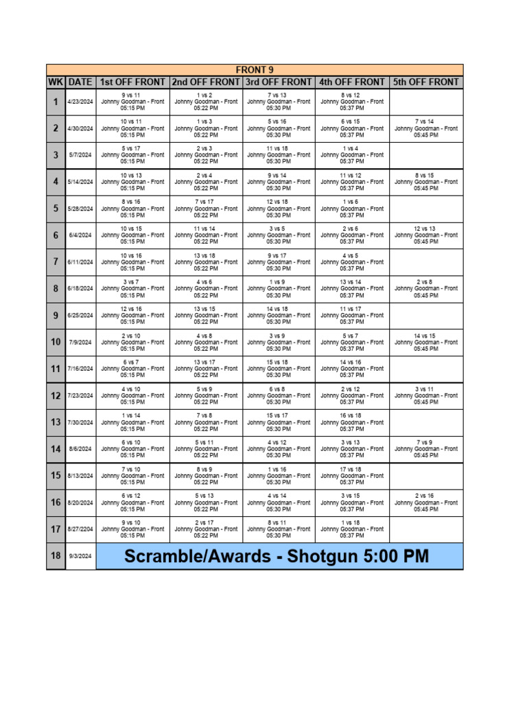 2023 Schedule Final 1 | PDF