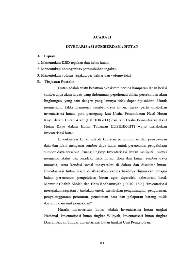 Acara Ii Inventarisasi Hasil Hutan (Aulia) | PDF