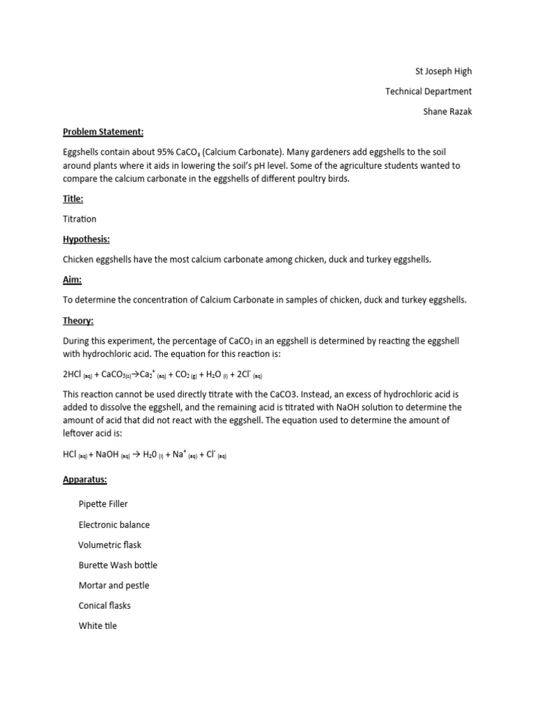 Chem Lab #7 | Download Free PDF | Acid | Titration