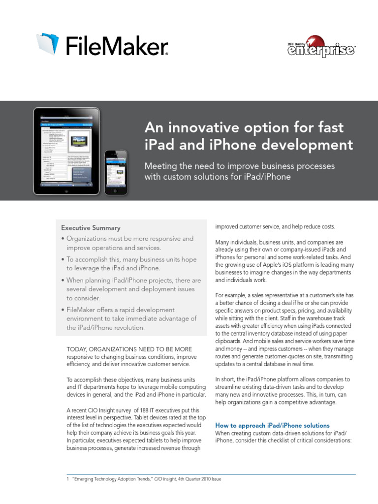FileMakerWP FINAL | PDF | File Maker | Ios