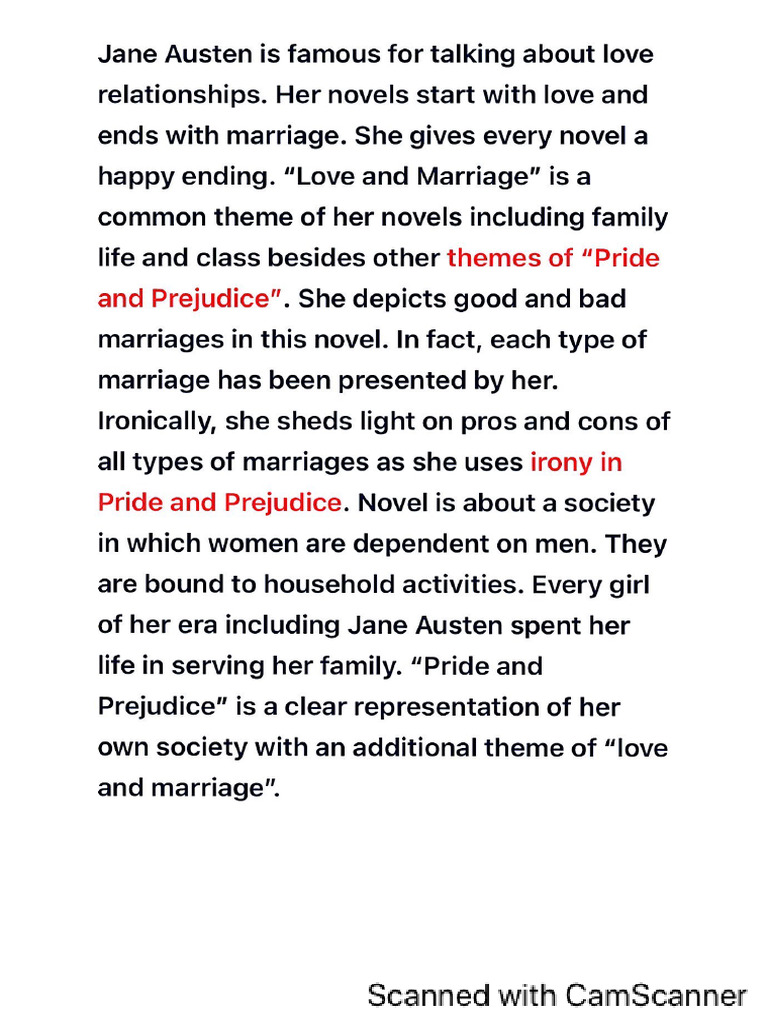 Love and Marriage in Pride and Prejudice | PDF