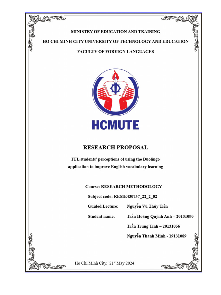 REME Final Proposal | Download Free PDF | Vocabulary | Statistics