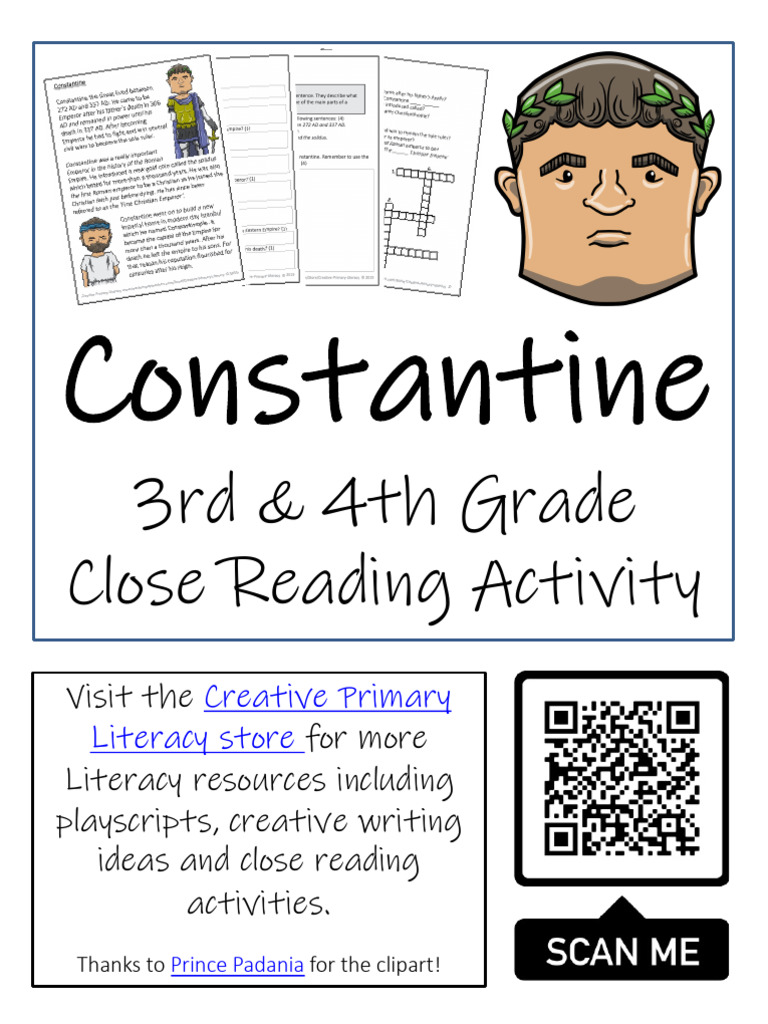 Constantine: 3rd & 4th Grade Close Reading Activity | Download Free PDF ...