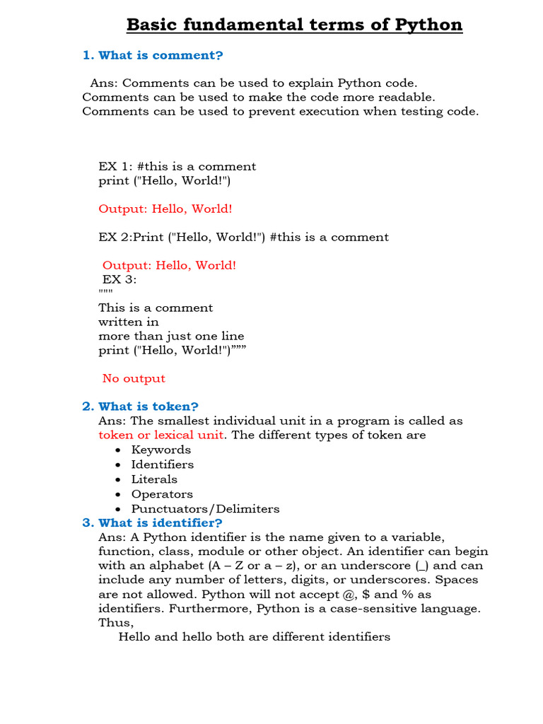 Python Token (2023-24) | PDF | Reserved Word | Python (Programming Language)