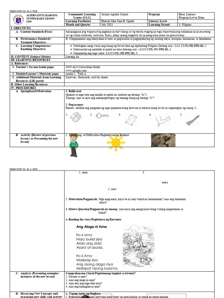 lesson plan OPADA, RHEYNE MAE JUNE (1) | PDF