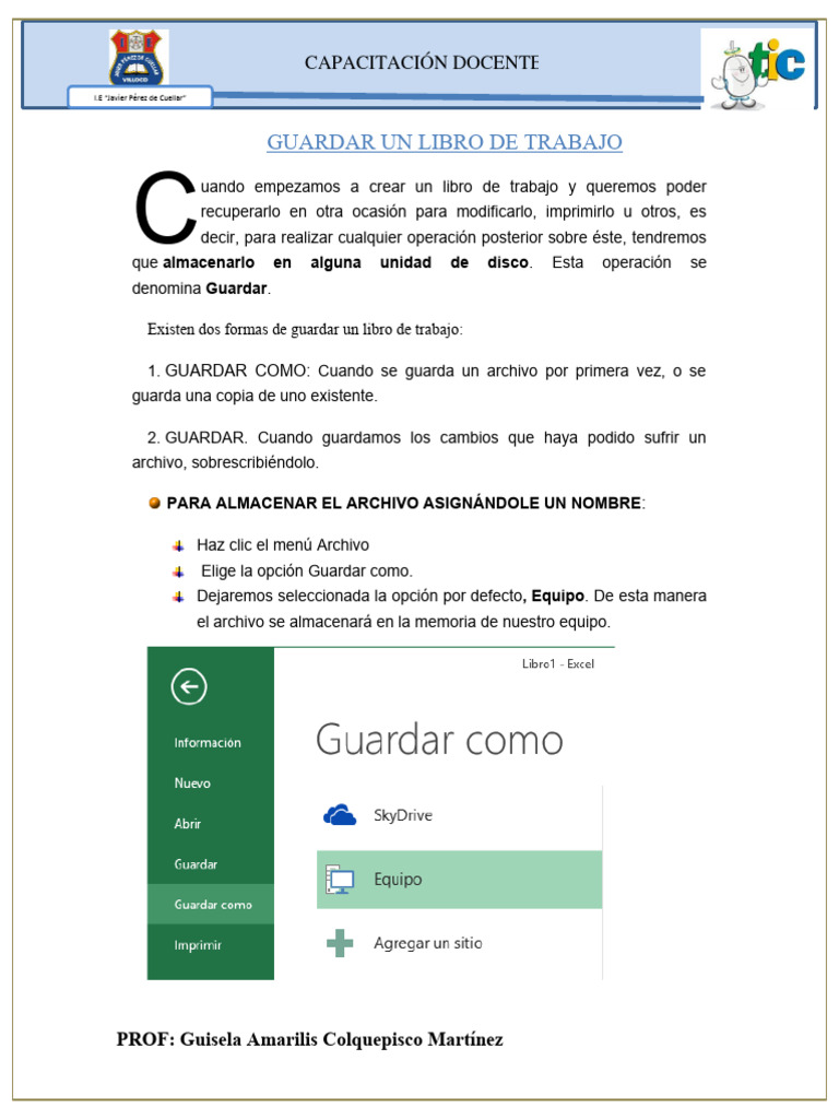 Guardar y Abrir Un Libro de Trabajo | PDF | Archivo de computadora ... Guardar y Abrir Un Libro de Trabajo | PDF | Archivo de computadora ...