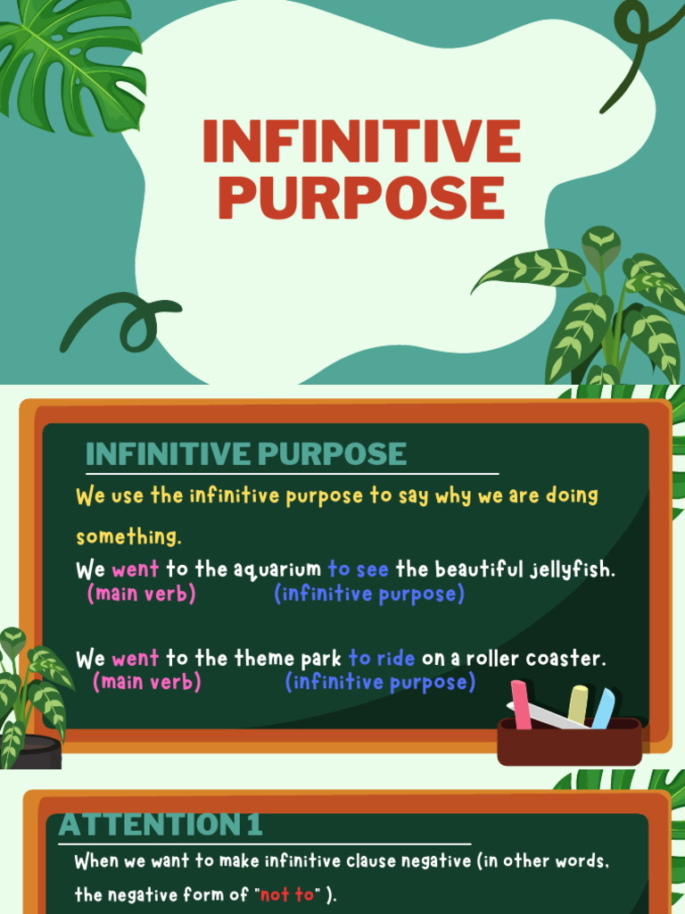 Infinitive Purpose 4th Grade | PDF | Linguistics | Grammar