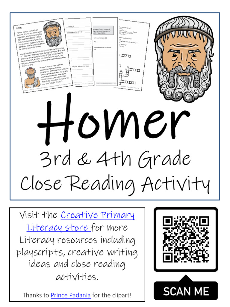 Homer: 3rd & 4th Grade Close Reading Activity | PDF | Homer | Iliad