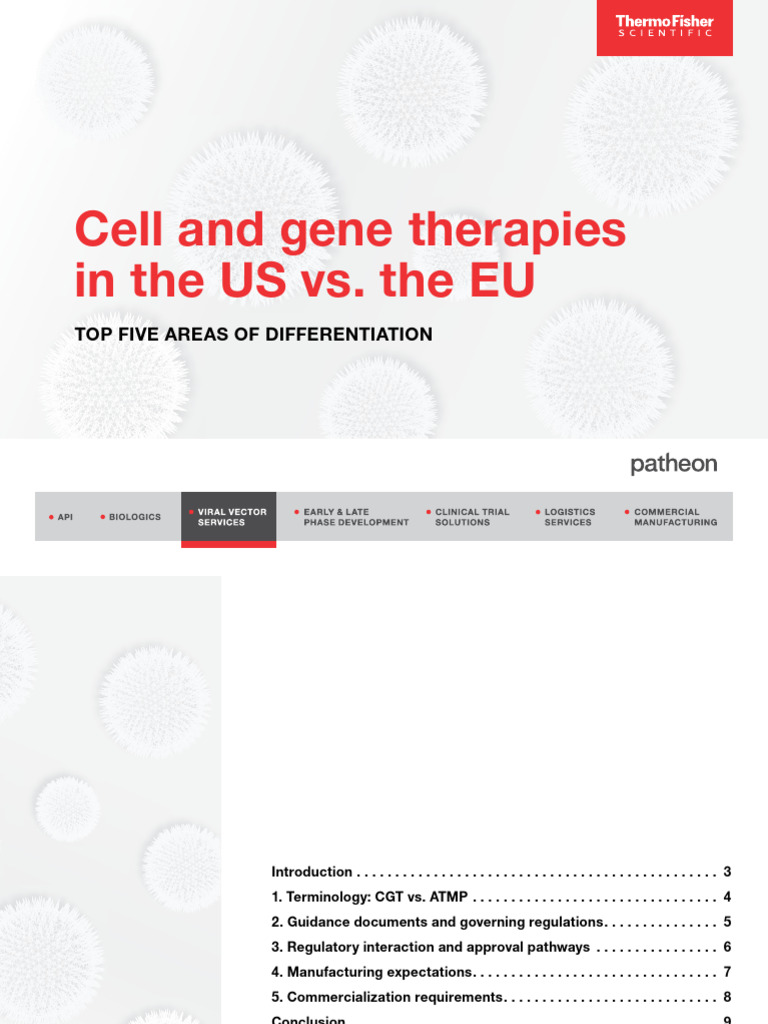 Eb-Cell and Gene Therapies in The Us Vs The Eu-Top Five Areas of Differentiation | PDF ...