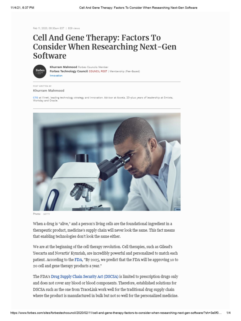 Cell and Gene Therapy - Factors To Consider When Researching Next-Gen ...