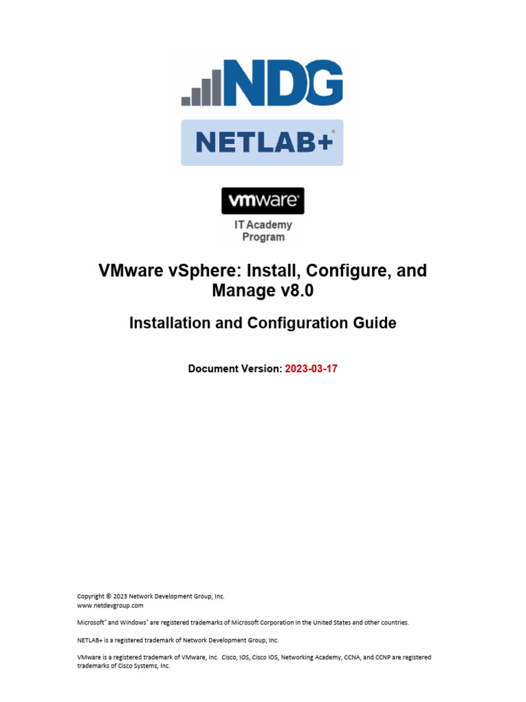 Netlab Vmware Vsphere Icm 8 Pod Install Guide | PDF | Virtual Machine | Virtualization