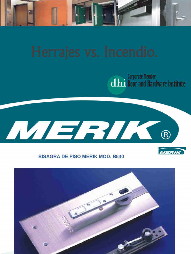 Bisagra y Cierra Puertas Merik B840 | PDF | Tornillo | Acero