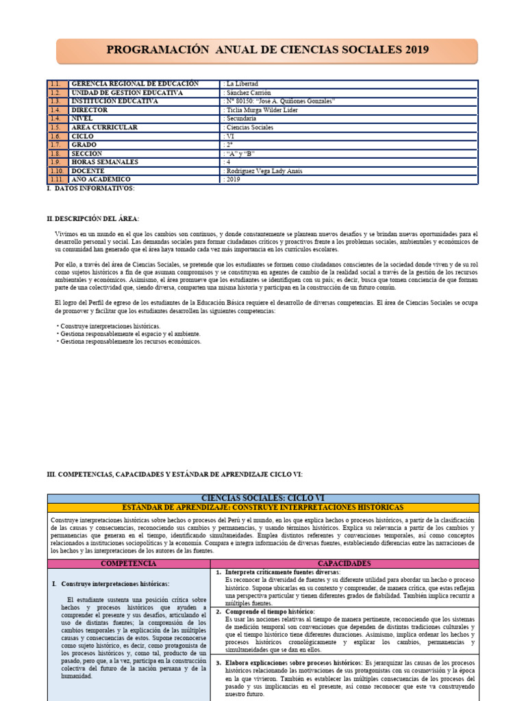 Programacion Anual Segundo CCSS | PDF | Estudios de género | Igualdad de género