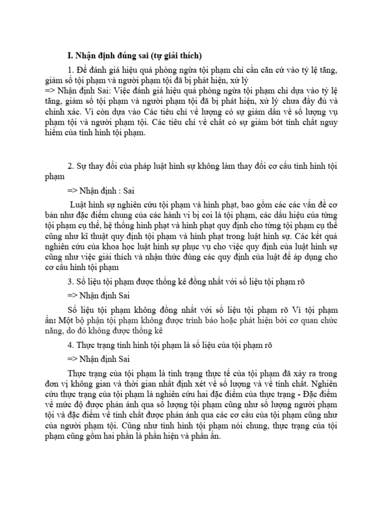 Nhan Dinh Dung Sai TPH | PDF