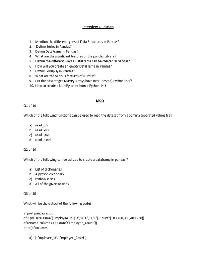 Python - DataScience Question - Paper | PDF | Computer Science | Software Engineering