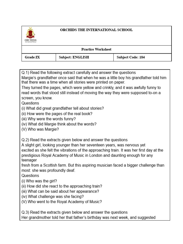 9 Practice Worksheet | PDF