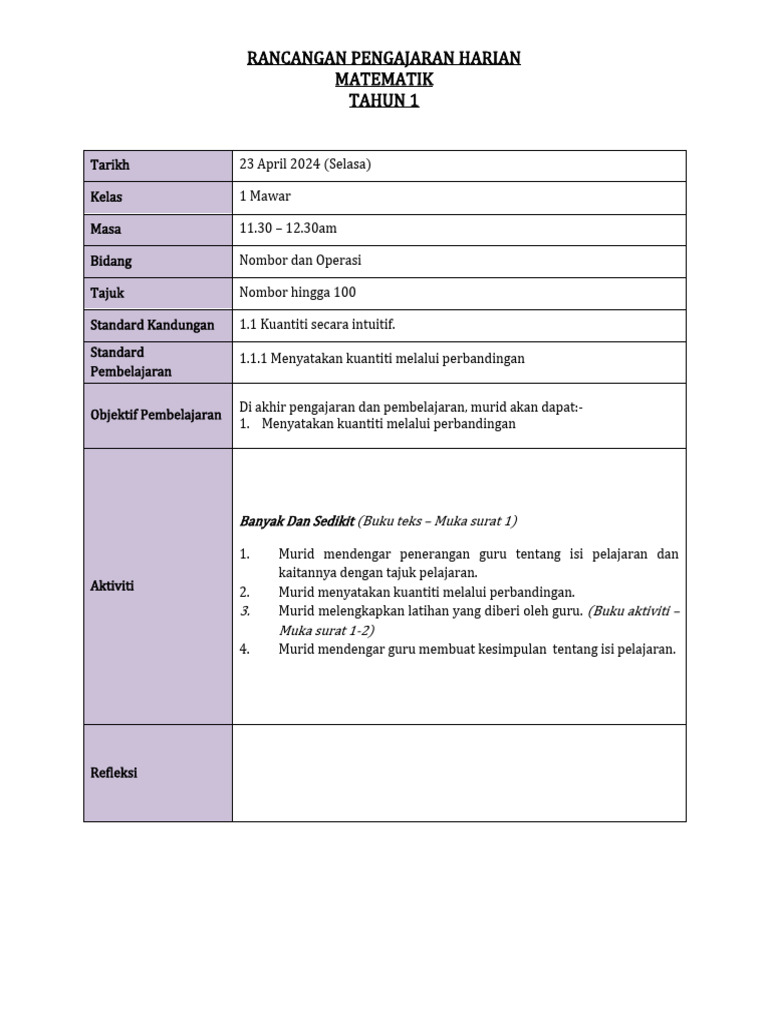 RPH Minggu 7-8 | PDF