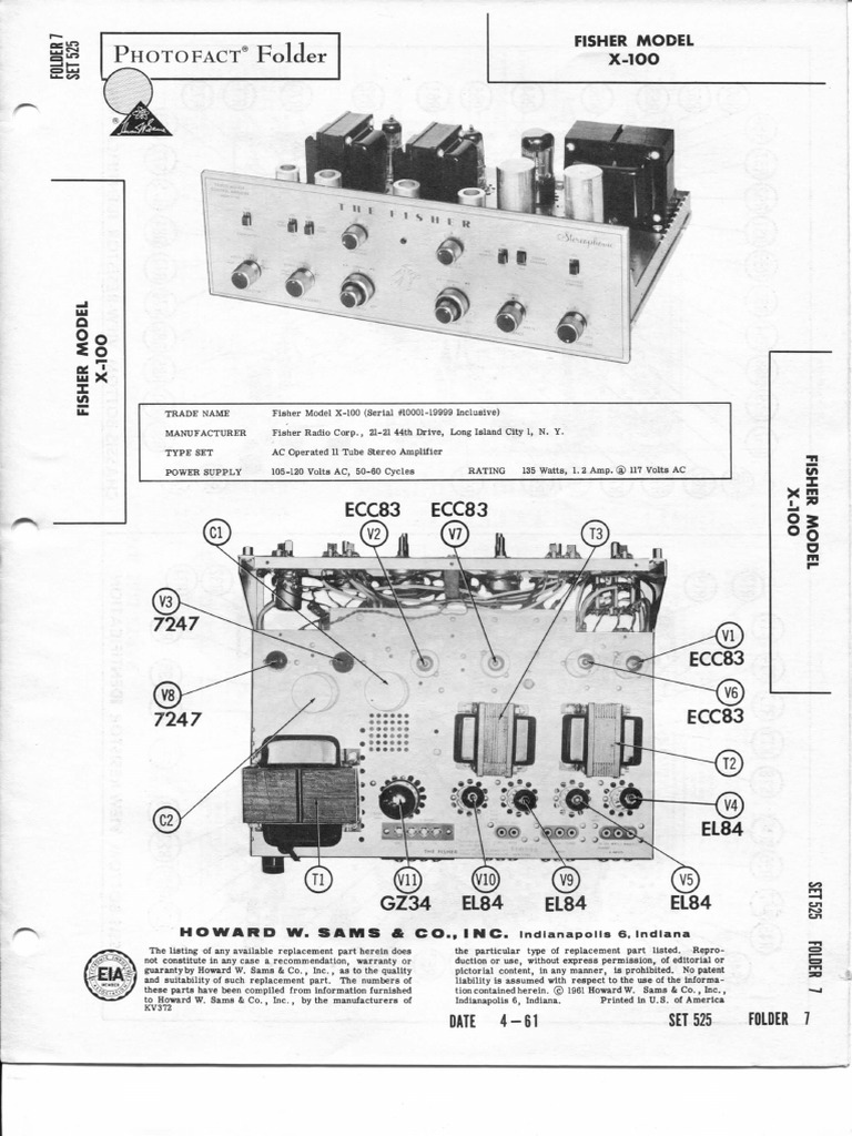 Fisher X 100 Amp Service Manual Schematic | PDF