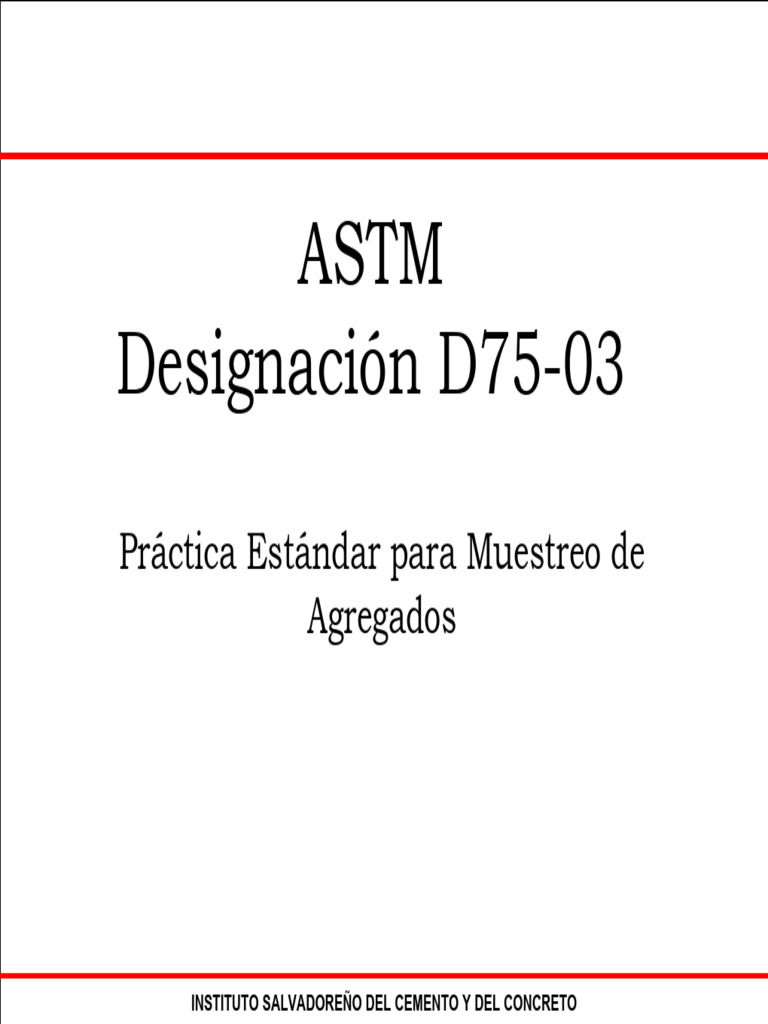 1 - Astm D75-03 | PDF | Hormigón | Muestreo (Estadísticas)