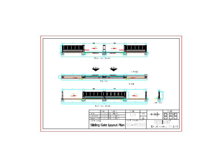 SG 8530D Sliding Gate Foundation Drawing | PDF