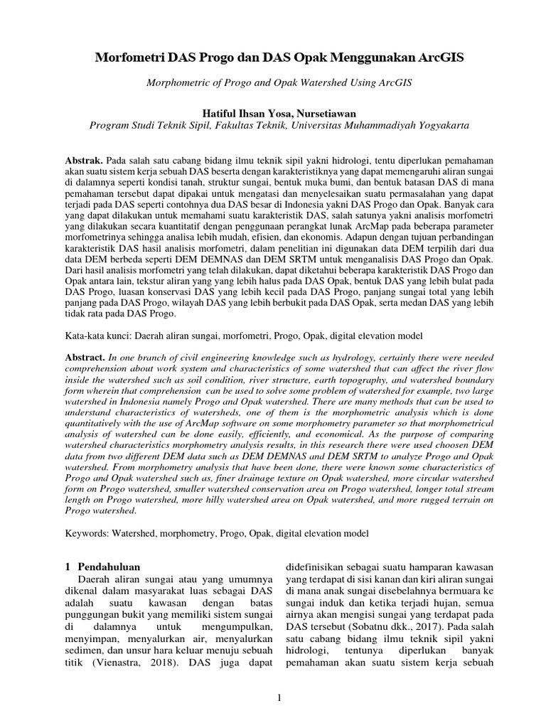 Morfometrik Sungai Opak | PDF