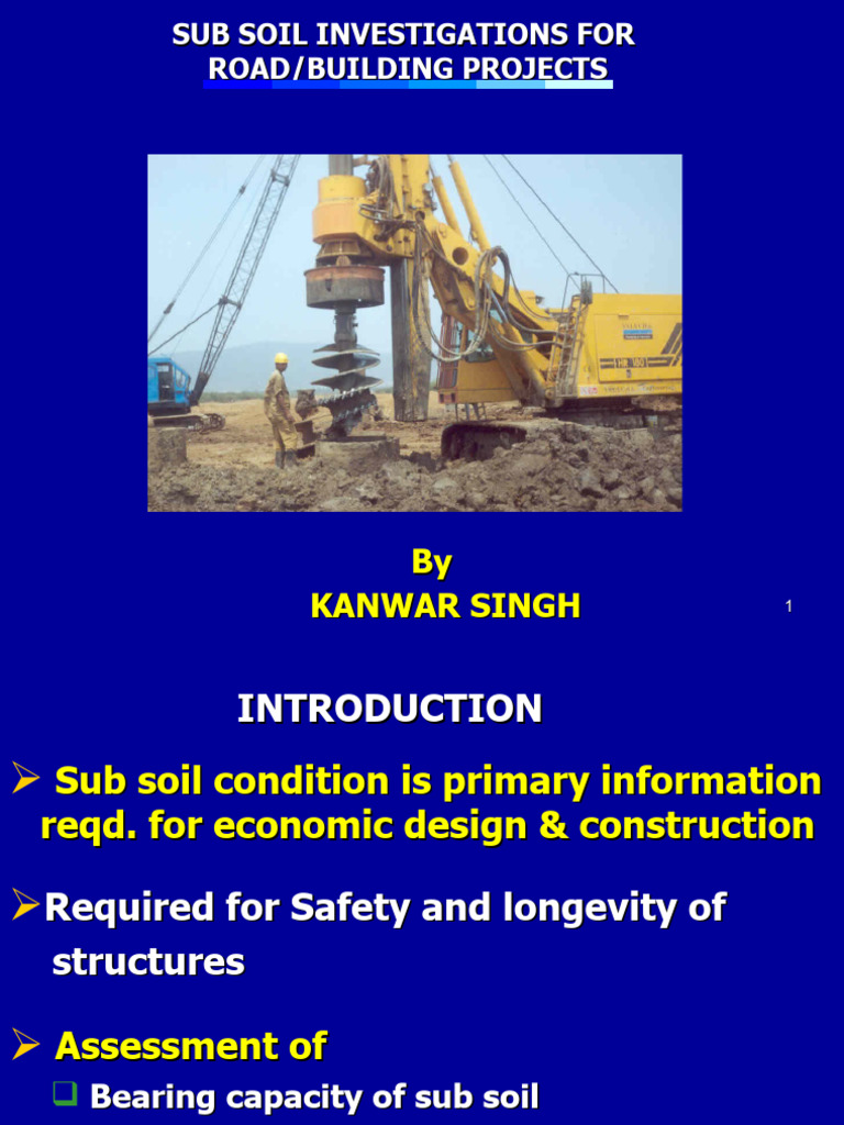 Sub soil investigation-F | PDF | Geotechnical Engineering | Civil Engineering