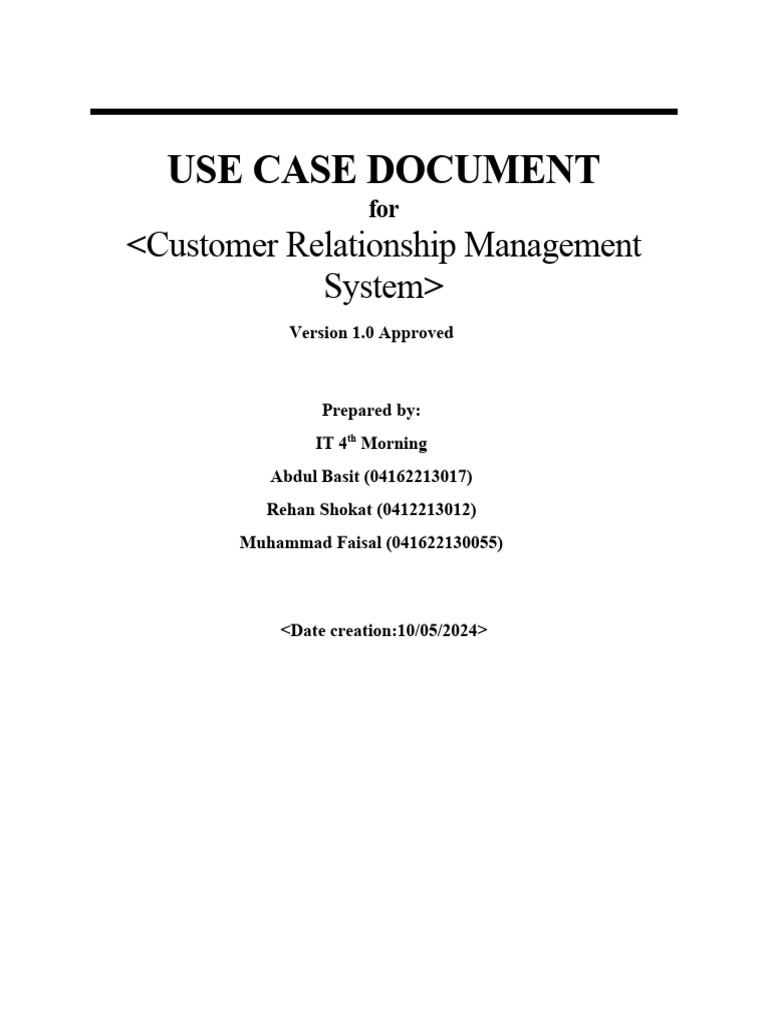Update 1 Usecase | PDF | Customer Relationship Management | Use Case