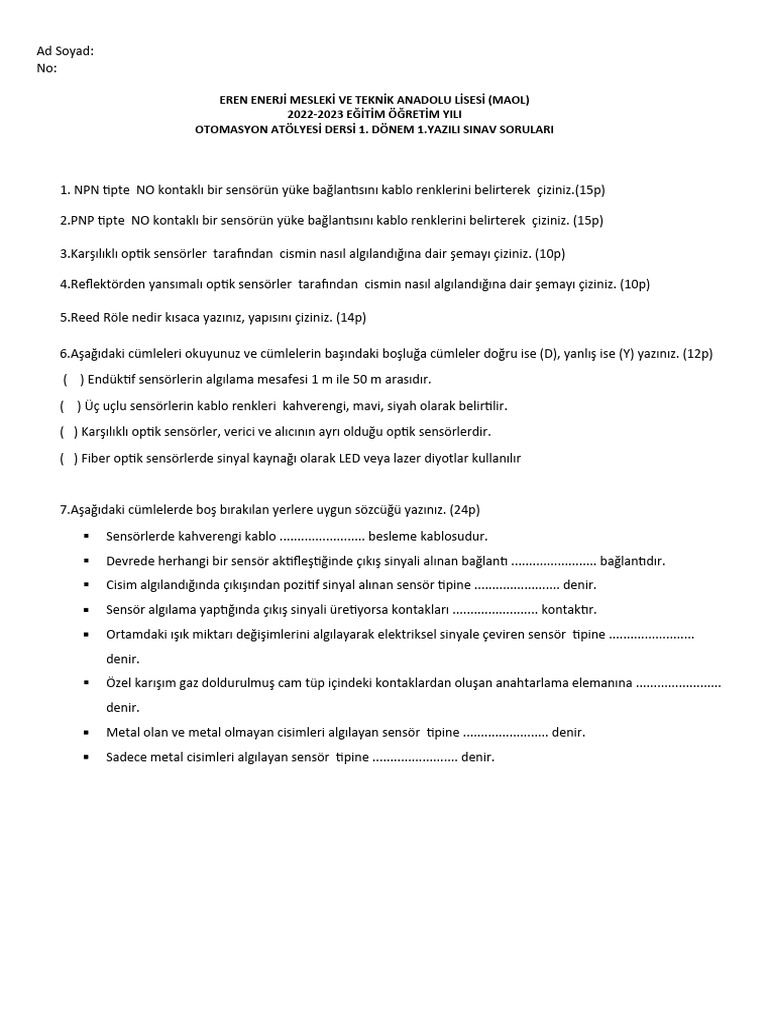 KontrolPanoları - 1 - 1 Soru-Cevap | PDF