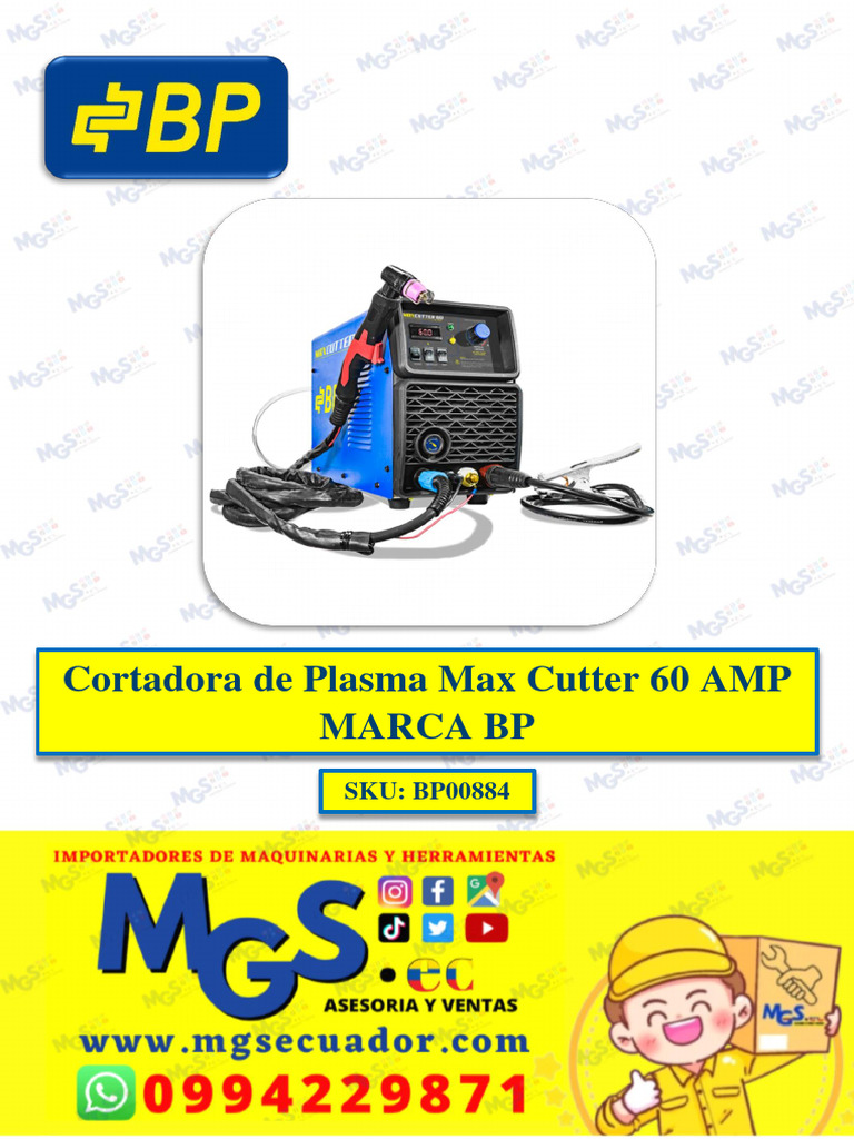 Cortadora de Plasma Max Cutter 60 AMP MARCA BP | PDF | Hogar ...