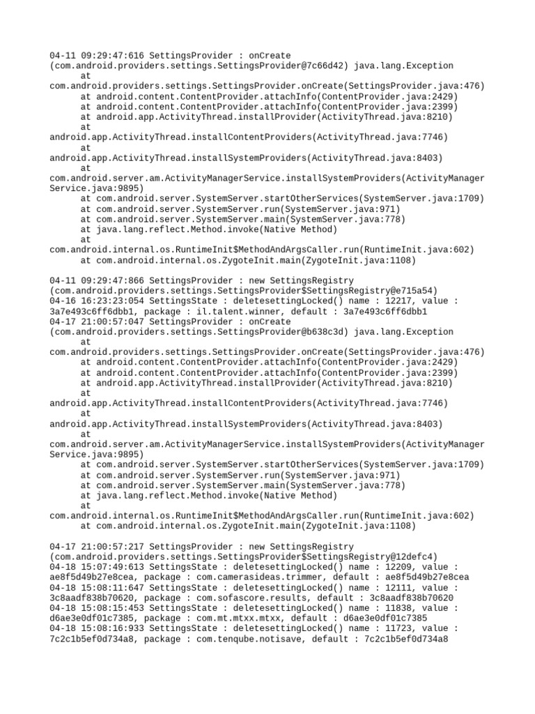 Settingsprovider | Download Free PDF | Java (Programming Language) | Object (Computer Science)