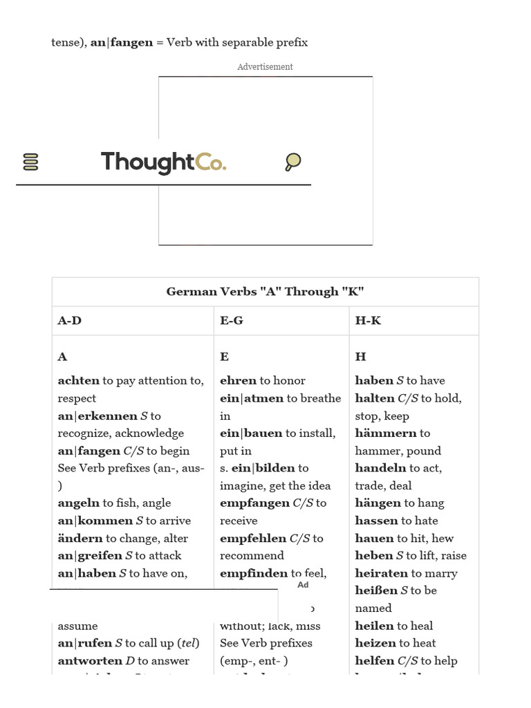 Conjugating German Verbs (A-Z) | PDF | Semantic Units