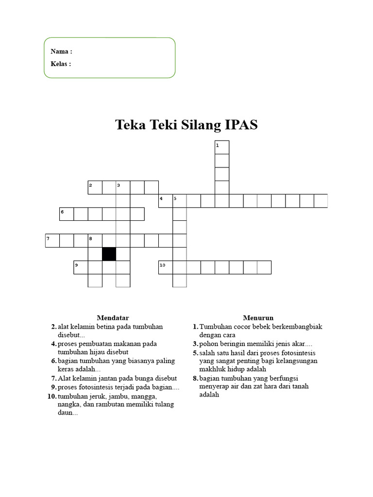 Teka Teki Silang IPAS | PDF