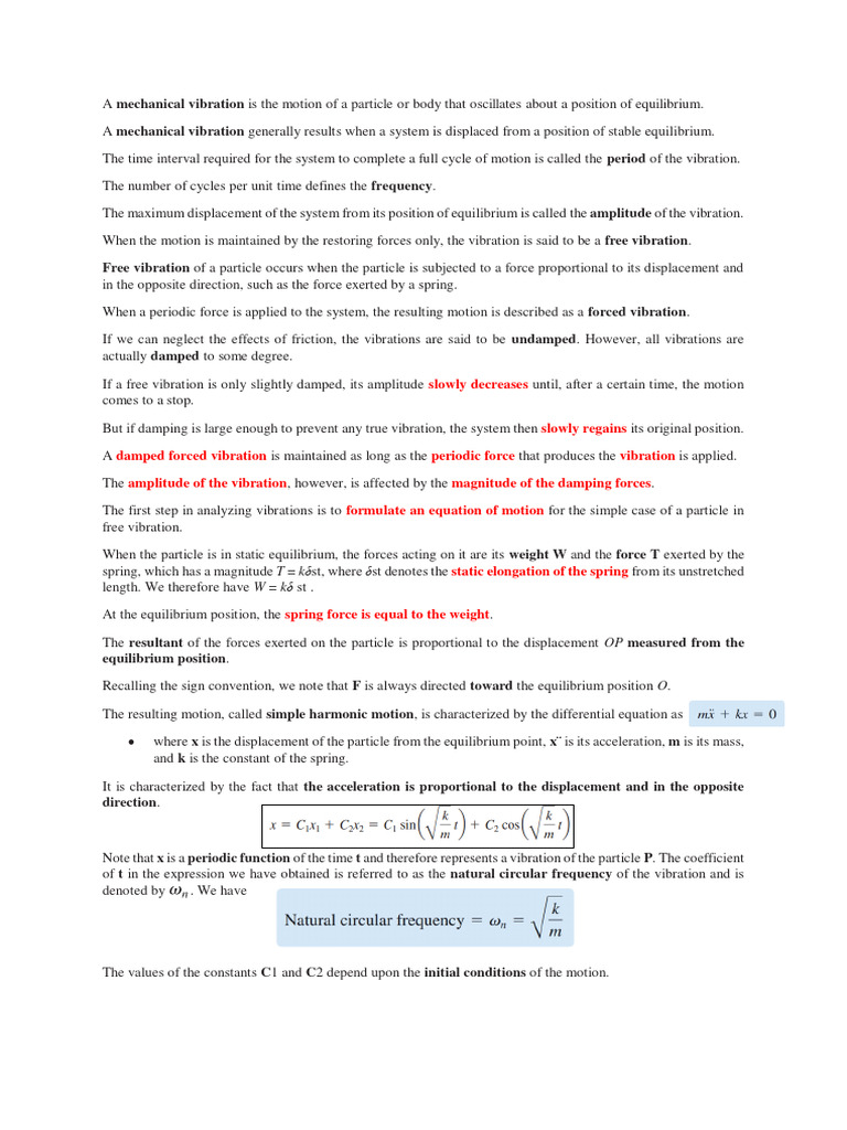 Amplitude in Mechanical Vibrations | PDF | Oscillation | Damping