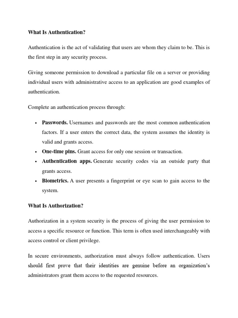 Authentication N Authorization | PDF | Computers