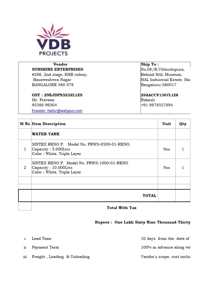 244 Sintex Tank | PDF | Receipt | Invoice