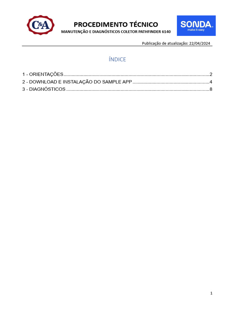 Manutenção e Diagnósticos Coletor Pathfinder 6140 | PDF | Código de ...