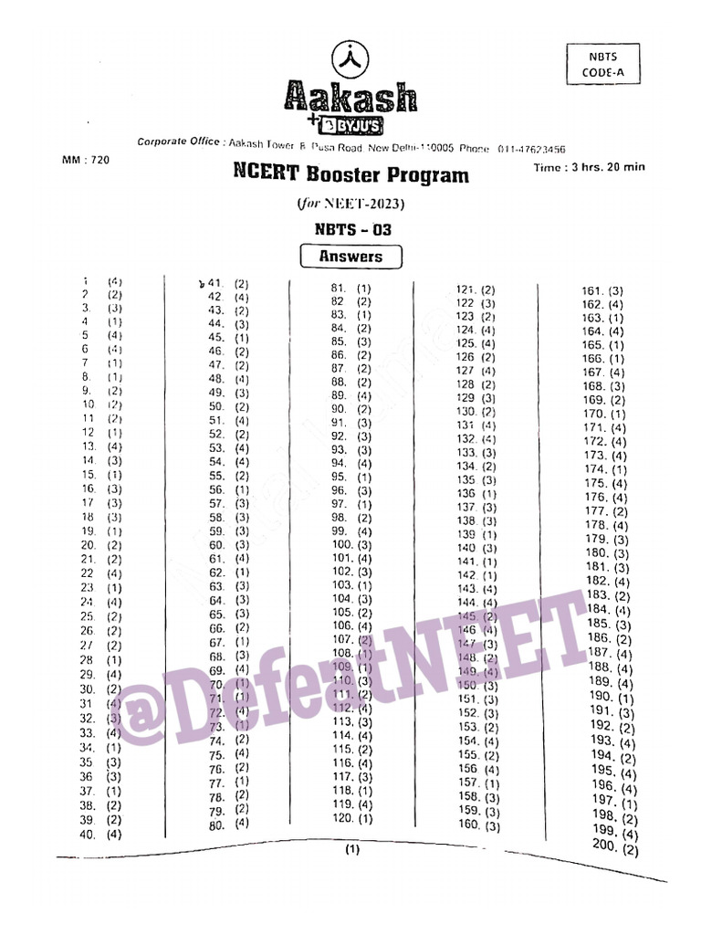 NBTS-3 Sol 2023 | PDF