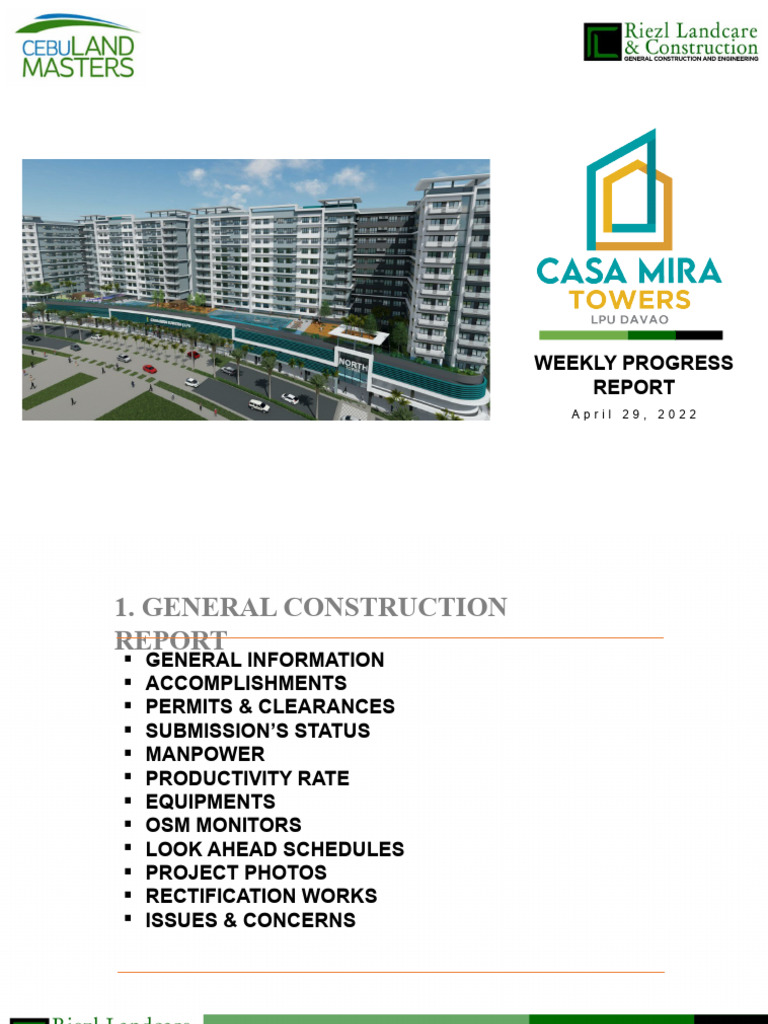 CMT - Weekly Progress Report - 63 | PDF | Concrete | Masonry