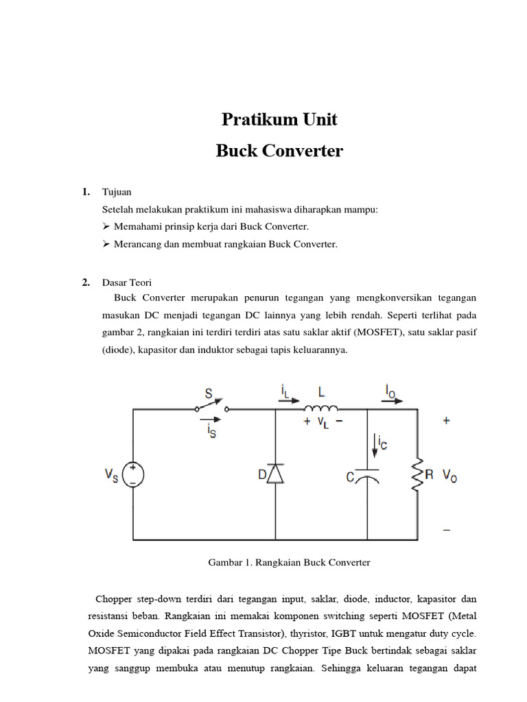 Panduan Praktikum Buck Converter | PDF