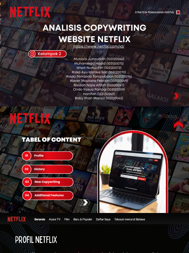 Analisis Copy Writing Netflix | PDF