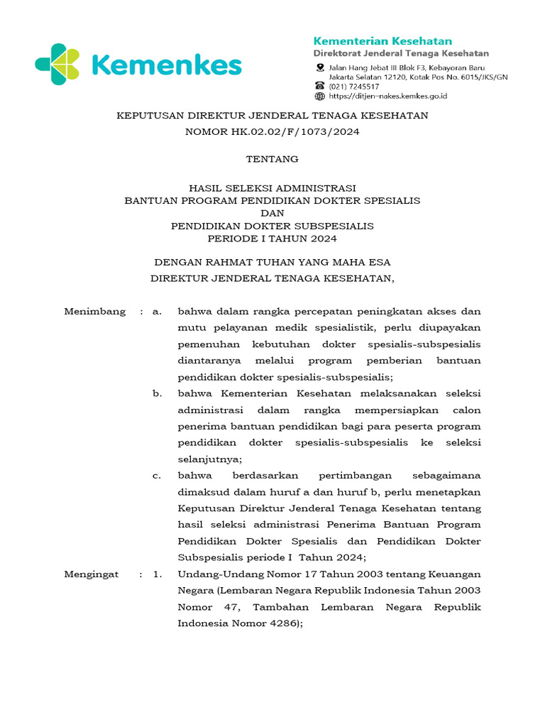 SK Administrasi | PDF