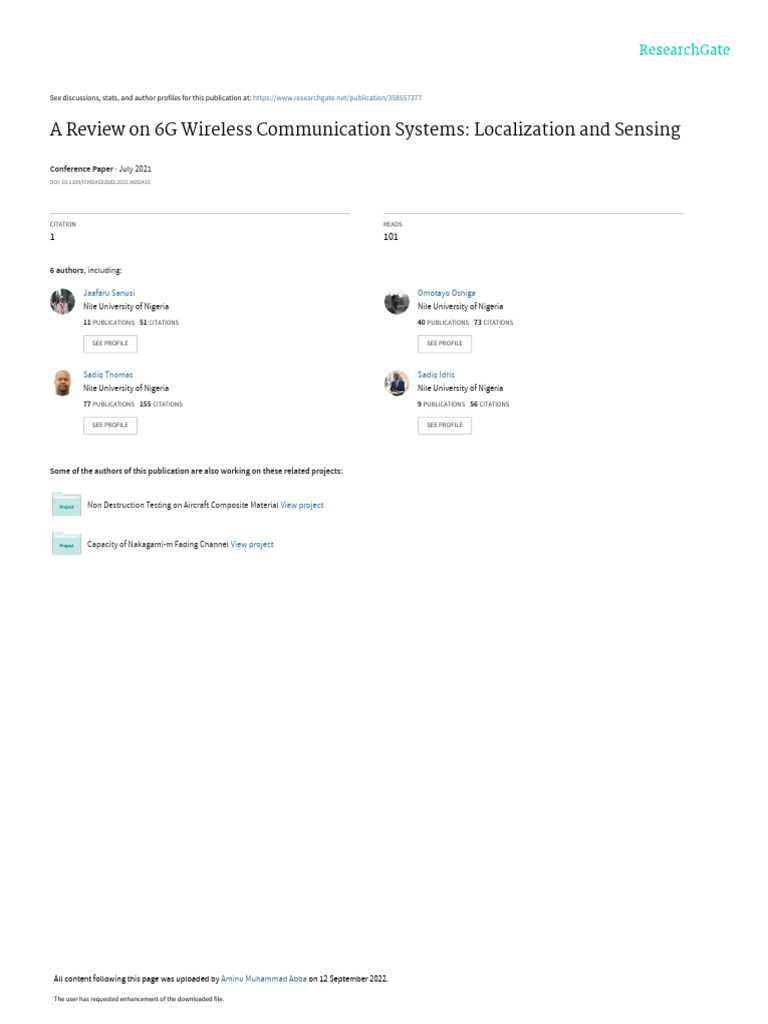 6G Wireless: Localization & Sensing | PDF | Radio | Radar